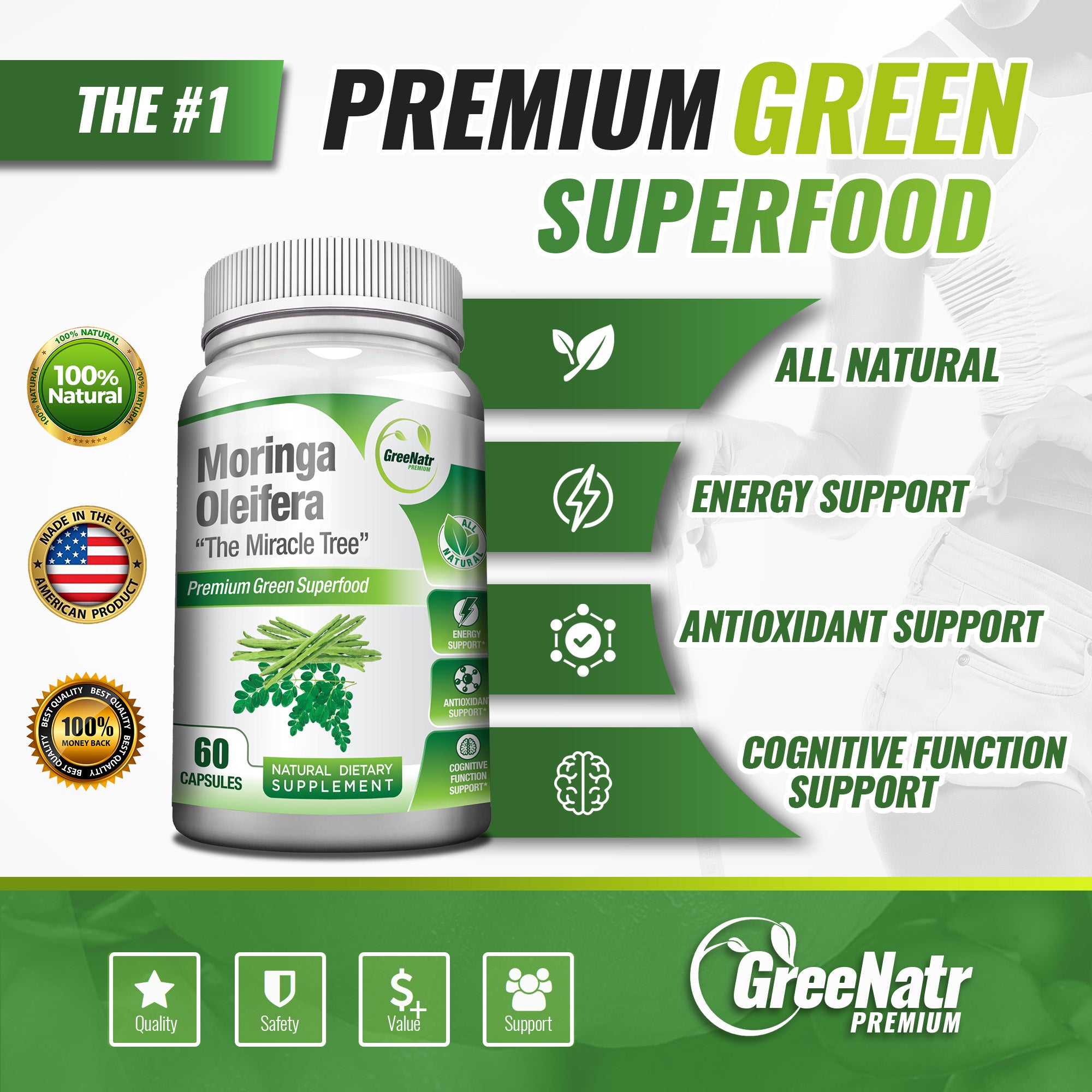 Moringa Oleifera 1000mg – GreeNatr Premium